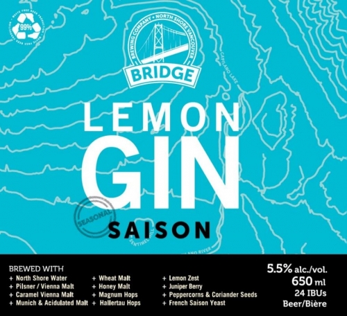 » Bridge Brewing – Lemon Gin Saison Tall Can 4x 473ml